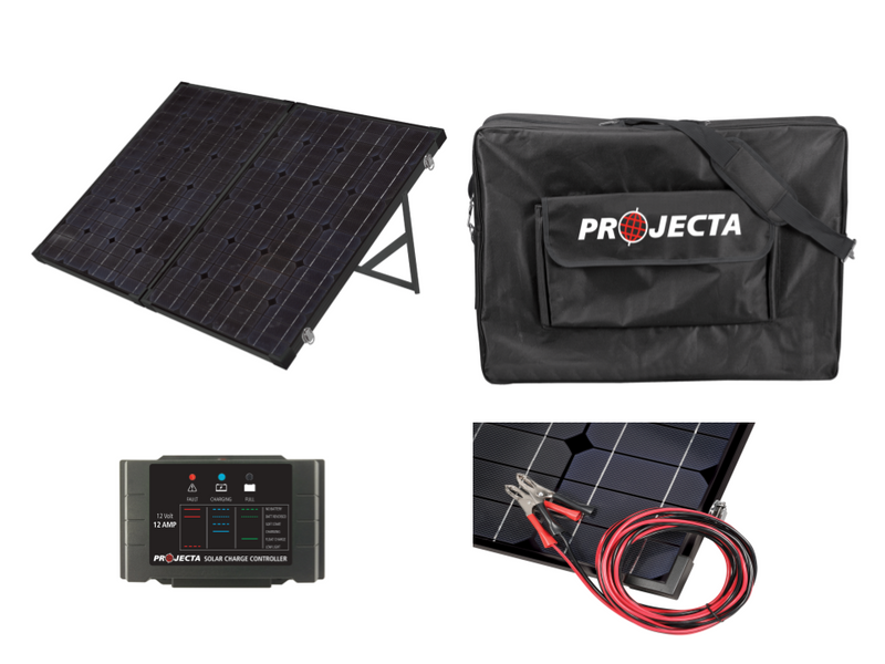 PROJECTA MONOCRYSTALLINE 12V 160W PORTABLE FOLDING SOLAR PANEL KIT (LP ...