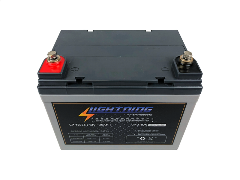 LIGHTNING 12 Volt 35Ah Deep Cycle AGM Auxiliary Battery (LP-12035 ...