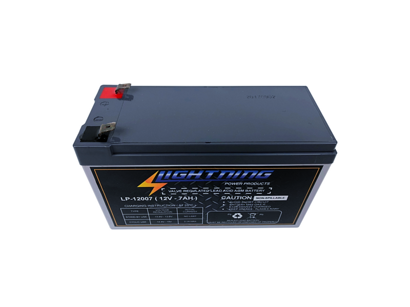 LIGHTNING 12 Volt 7Ah Deep Cycle AGM Auxiliary Battery (LP-12007 ...