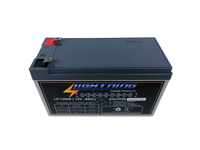 LIGHTNING 12 Volt 9Ah Deep Cycle AGM Auxiliary Battery (LP-12009 ...
