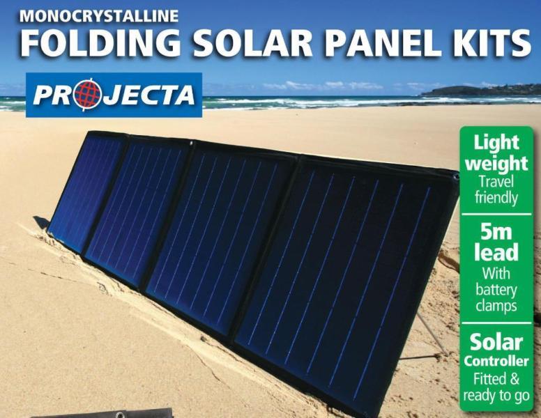 PROJECTA MONOCRYSTALLINE 12 VOLT 80 WATT SOFT FOLDING SOLAR PANEL KIT ...